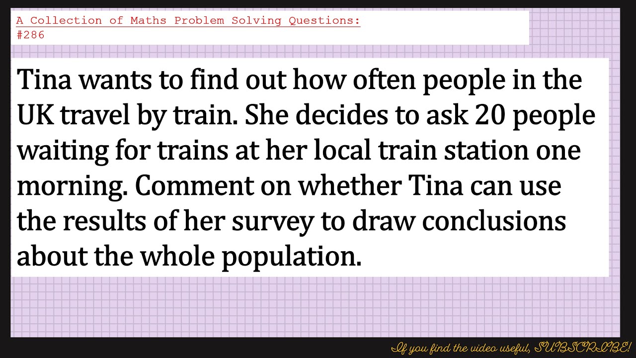A Collection of Maths Problem Solving Questions:#286 (Statistics ...