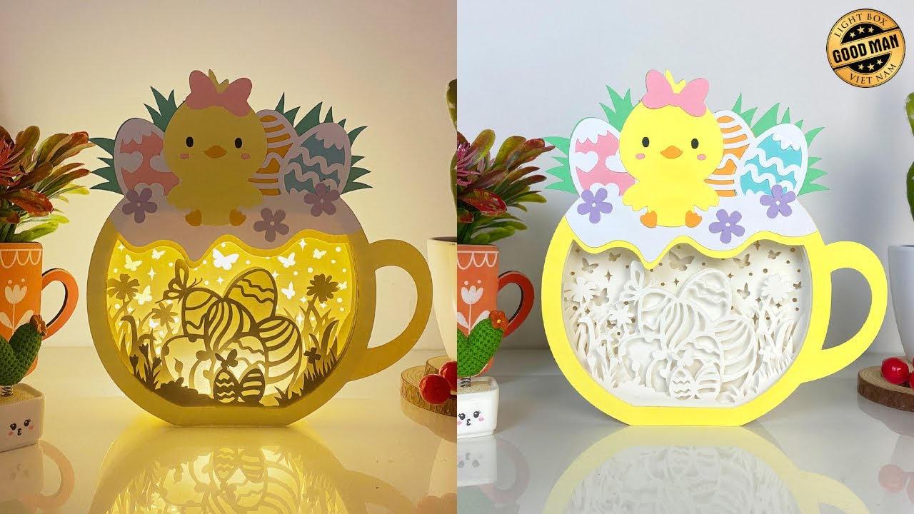 How To Make Paper Cut Chick Cup Box - YouTube