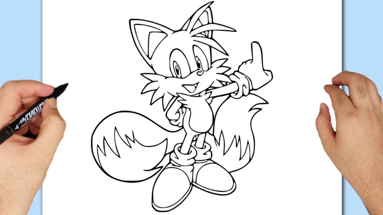 How to draw sonic tails very cute | Drawing sonic very cute | How to ...