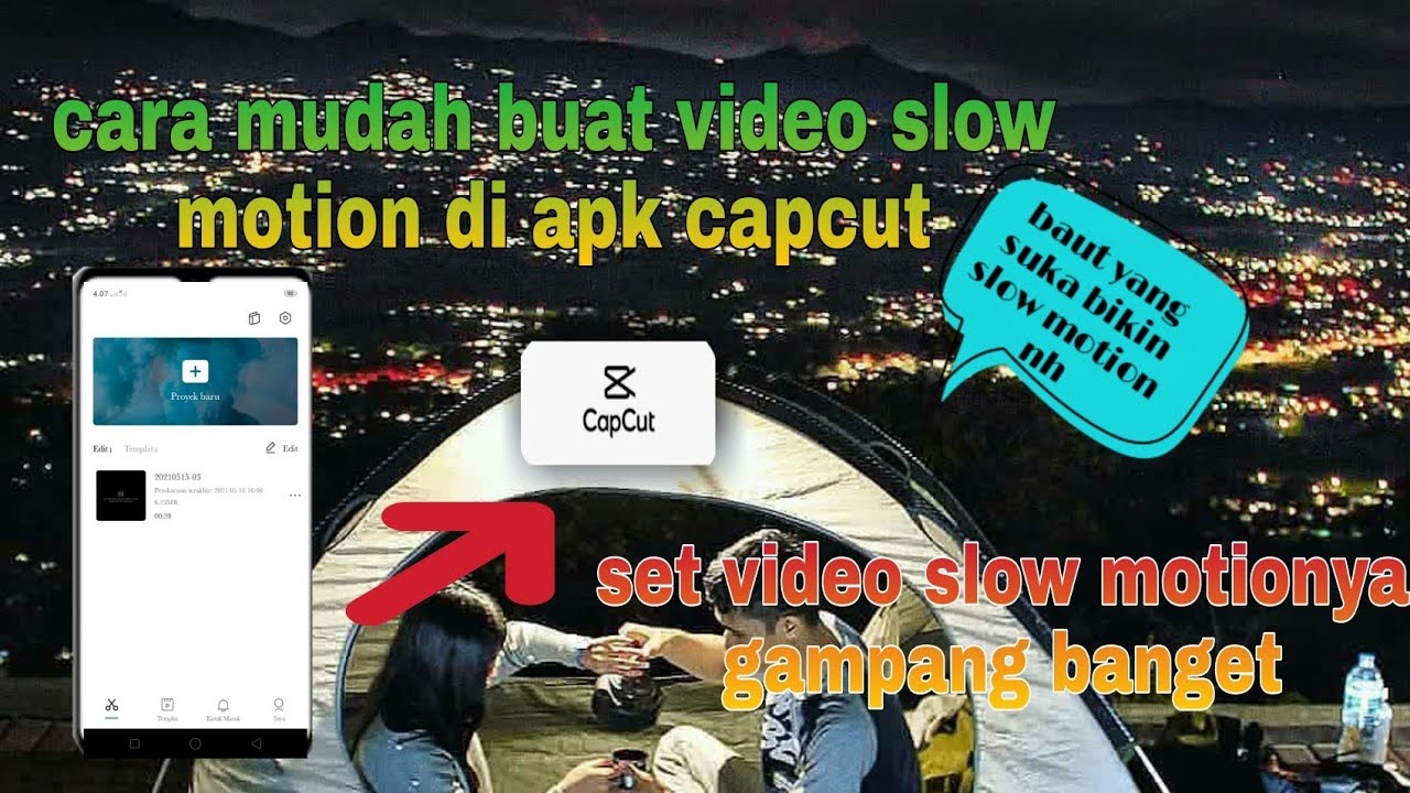 cara mudah buat video slow motion di apk capcut - YouTube