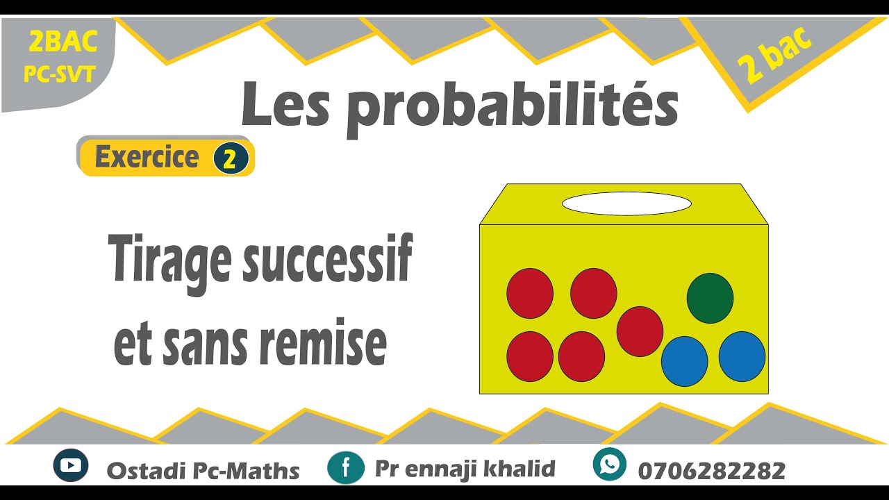 Les probabilités Tirage successif et sans remise exercice 2 - YouTube