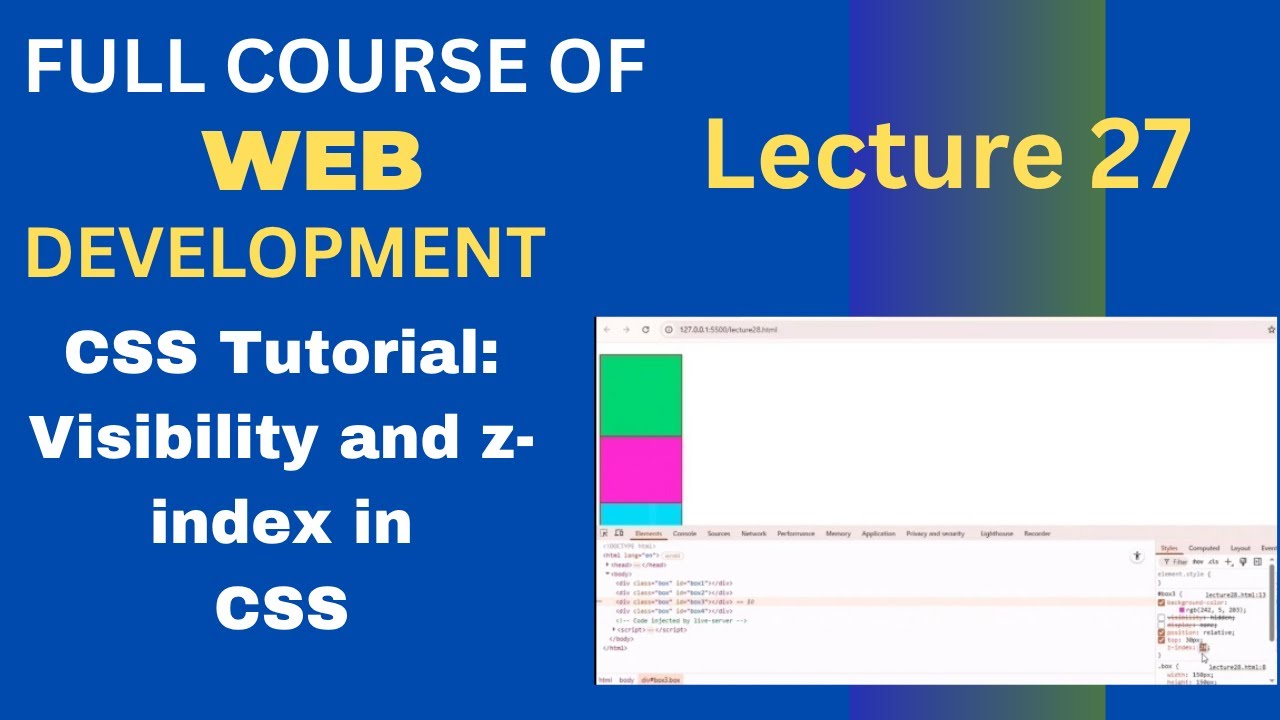 CSS Tutorial: Visibility & z-index Explained | Web Development ...