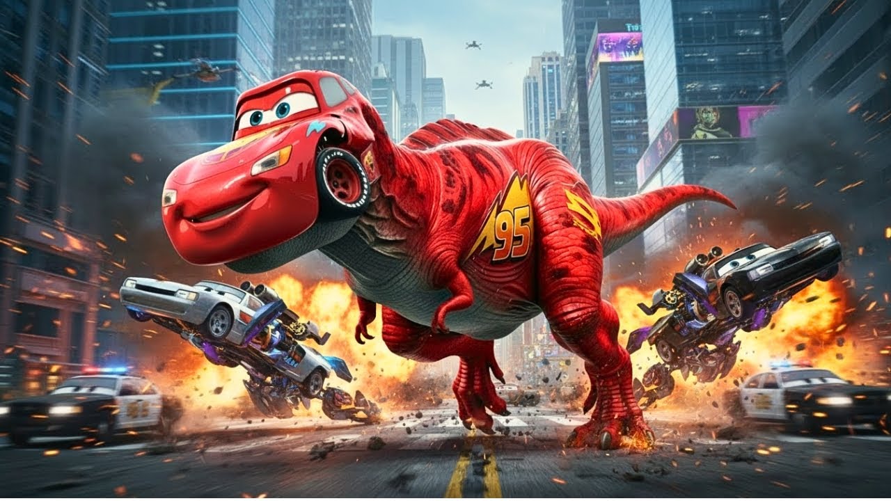 McQueen’s Wild Transformations🚗🤯From Kitty Buddies to T-Rex Kings ...