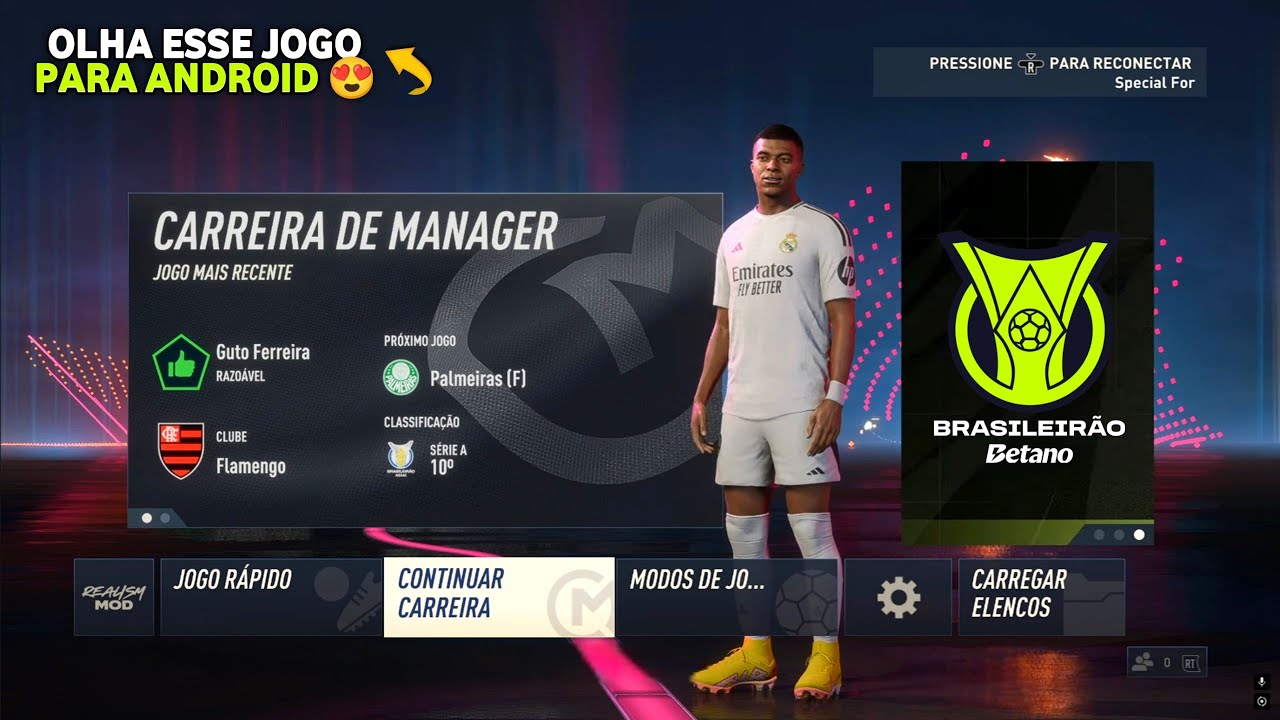 ESSE É O ÚNICO JOGO DE FUTEBOL 2025 ATUALIZADO, OFFLINE E COM MODO ...