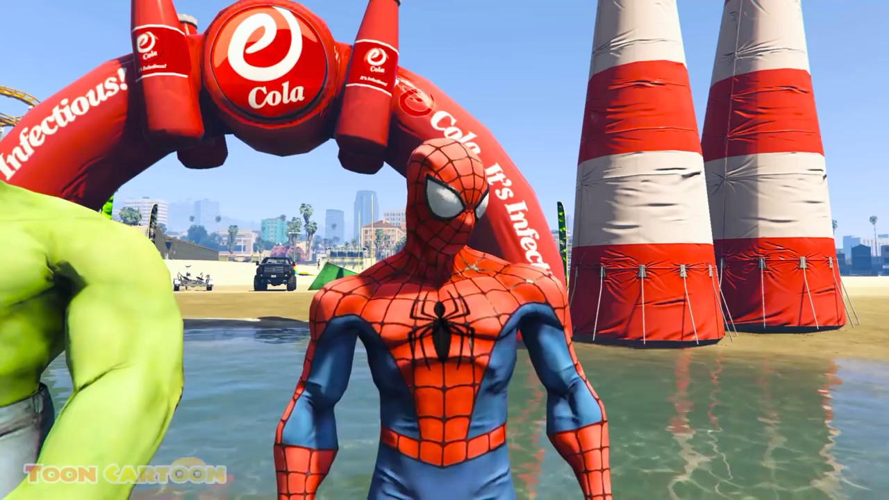 SUPERHEROES Water Jumping Challenge on Jet Ski w Batman, Spiderman ...
