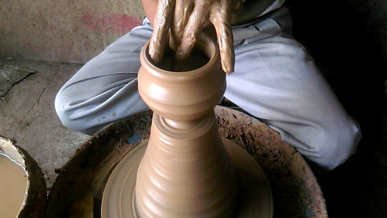 Making a clay pottery | kalash |LOTA on the wheel - YouTube