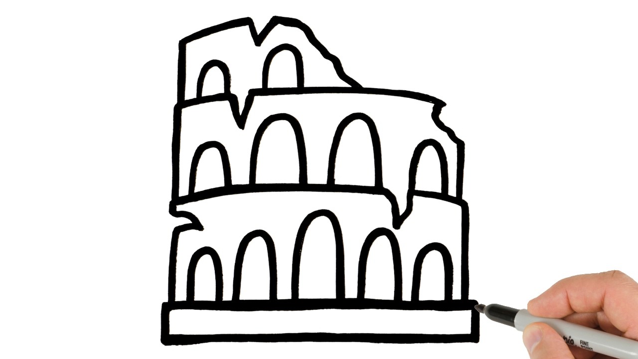 How to Draw The Colosseum | Super Easy Step-by-Step Tutorial! - YouTube