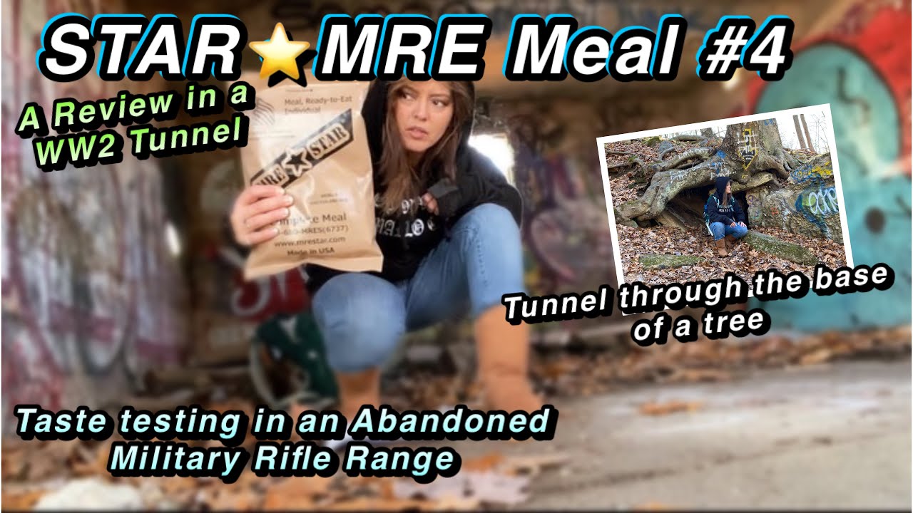 STAR MRE Menu 4 | A Review in a WW2 Tunnel | ABANDONED Rifle Range ...