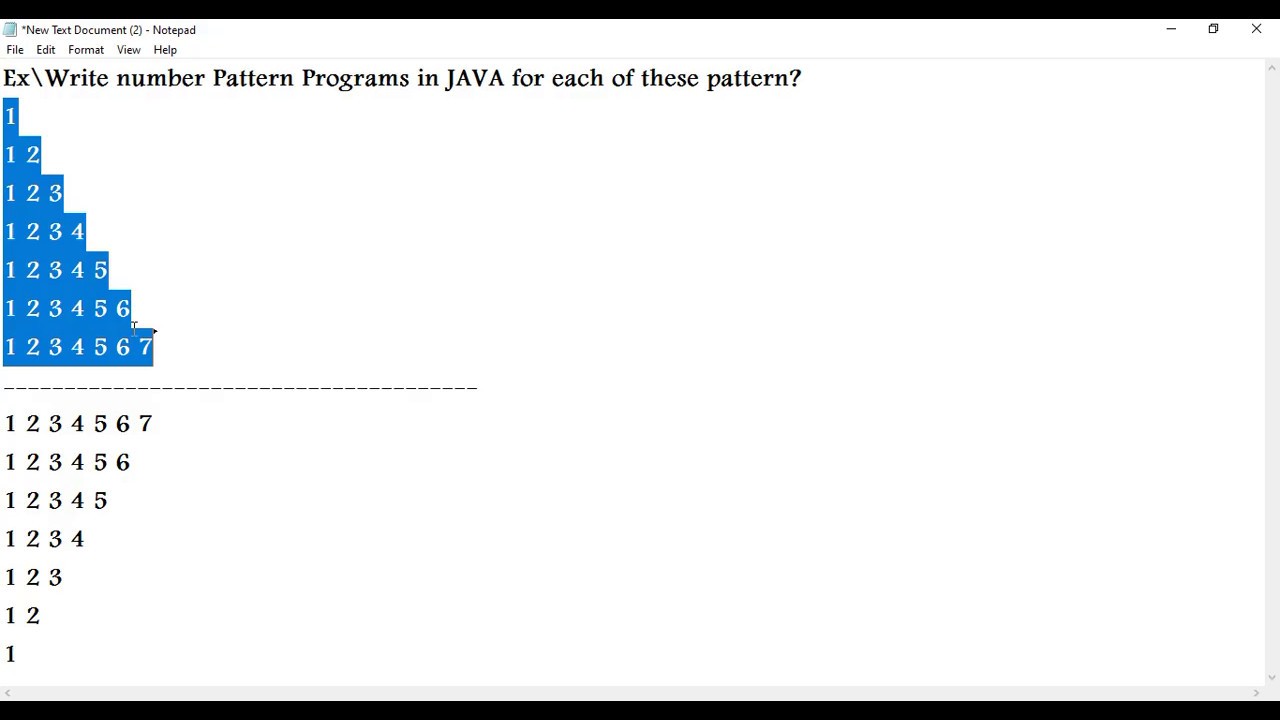 Write Number Pattern Programs In JAVA For Each Of These Pattern YouTube Write Number Pattern Programs In JAVA For Each Of These Pattern YouTube