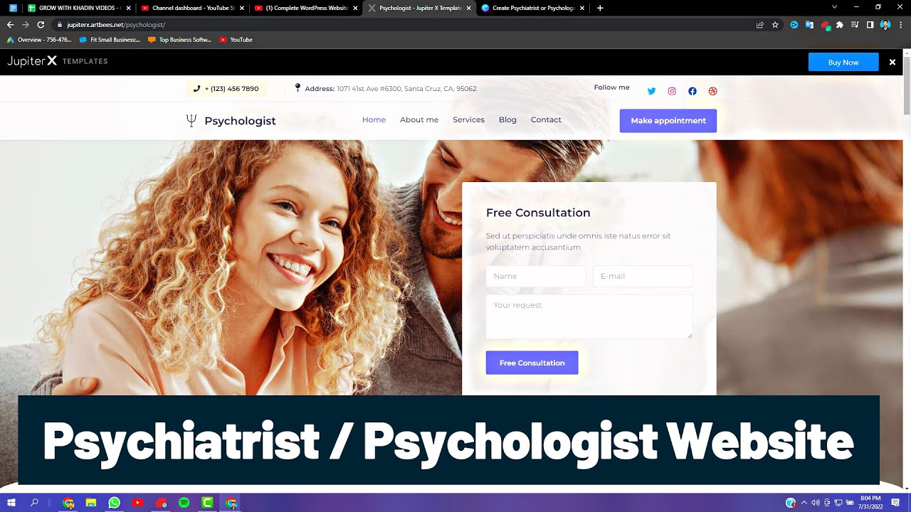 How to Create a Psychologist/Psychiatrist Therapy Website using ...