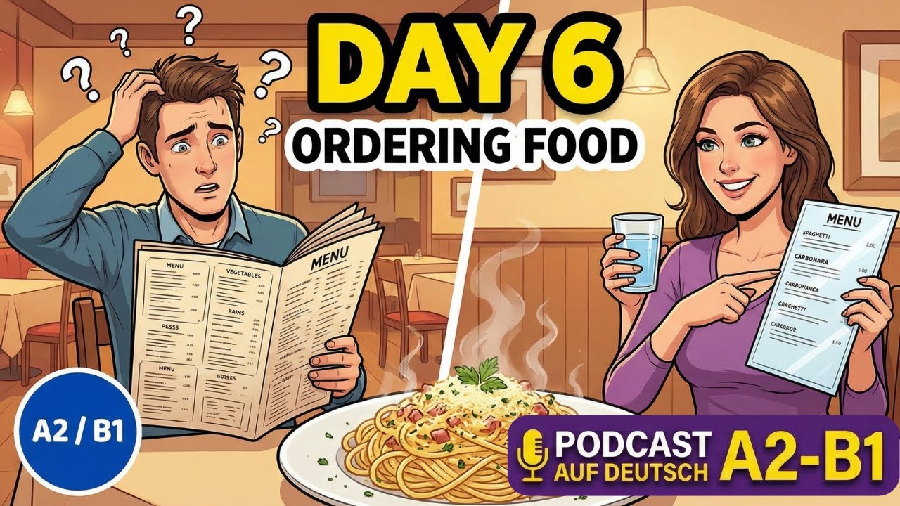 Day 6: Ordering Food in German - Lunch Break | German101 Podcast (A2-B1 ...