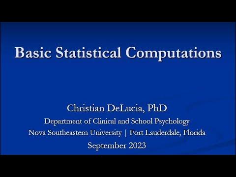 Basic Computations in Statistics - YouTube