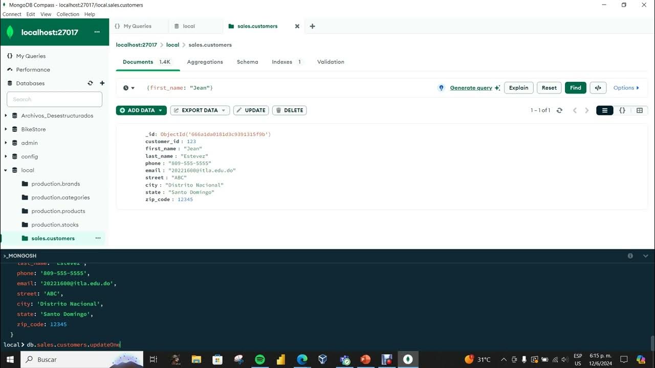 Exposición Bases de Datos NoSQL - Operaciones CRUD con MongoDB Compass ...