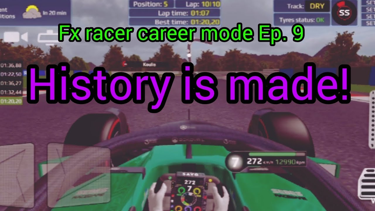 FX racer career mode episode 9: History is made! - YouTube