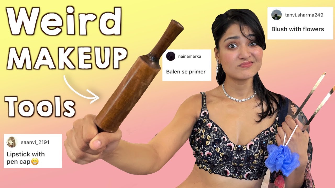 Doing My Makeup Using Weird Funny Tools 🤯 Does it Work? - YouTube