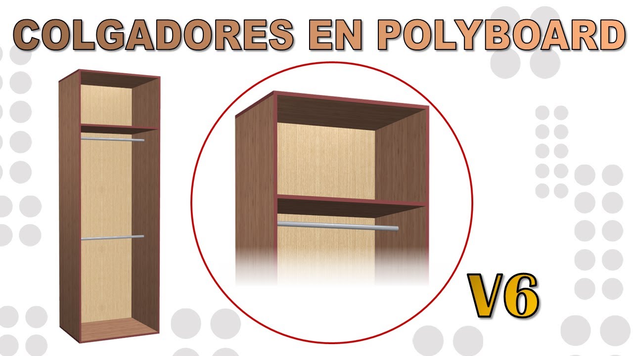 Cómo añadir tubos o colgadores a closet en Polyboard - YouTube