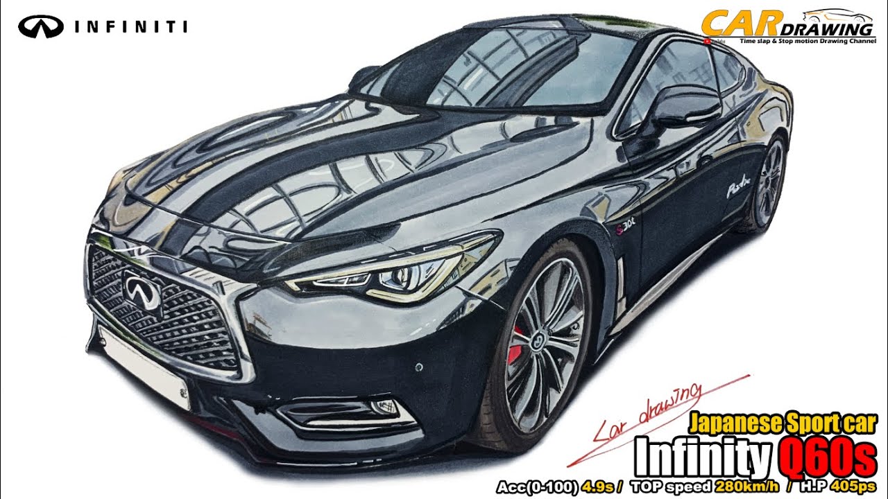 [Car Drawing] How to draw a car #81th Infinity Q60s (인피티니 Q60s) 스포츠카 ...