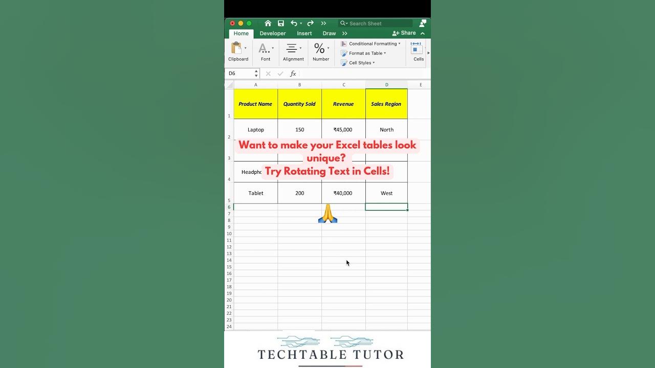 How to Rotate Text in Excel for a Unique Look 🔄 #excel #excelshorts #exceltutorial - YouTube