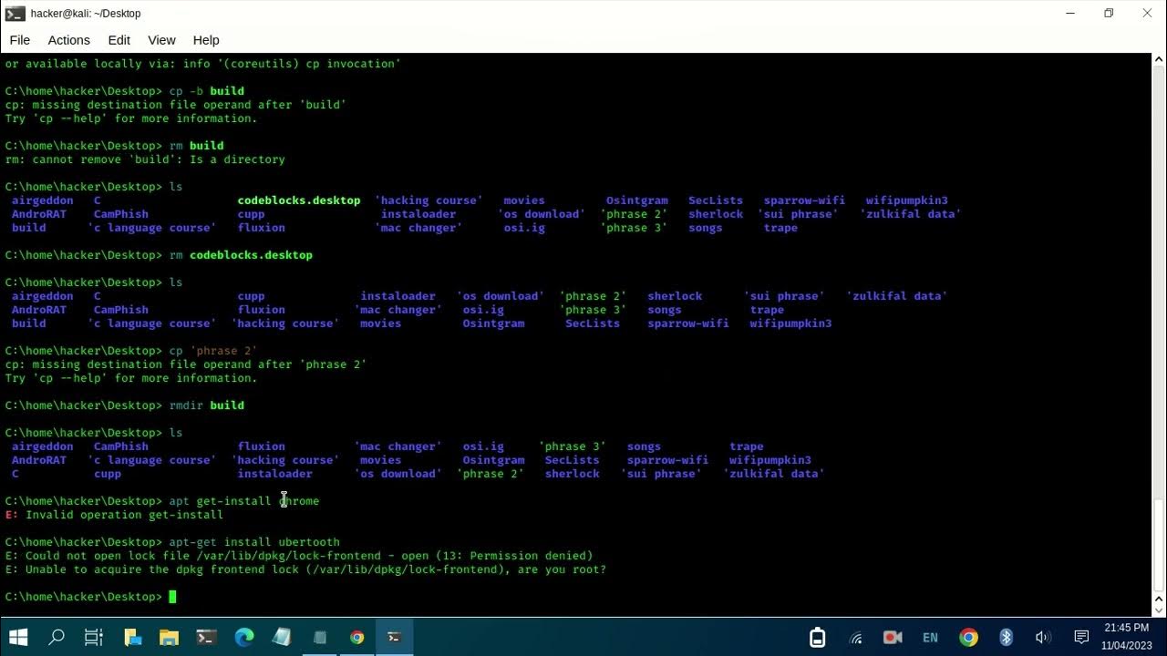 basic commands use in kali linux - YouTube