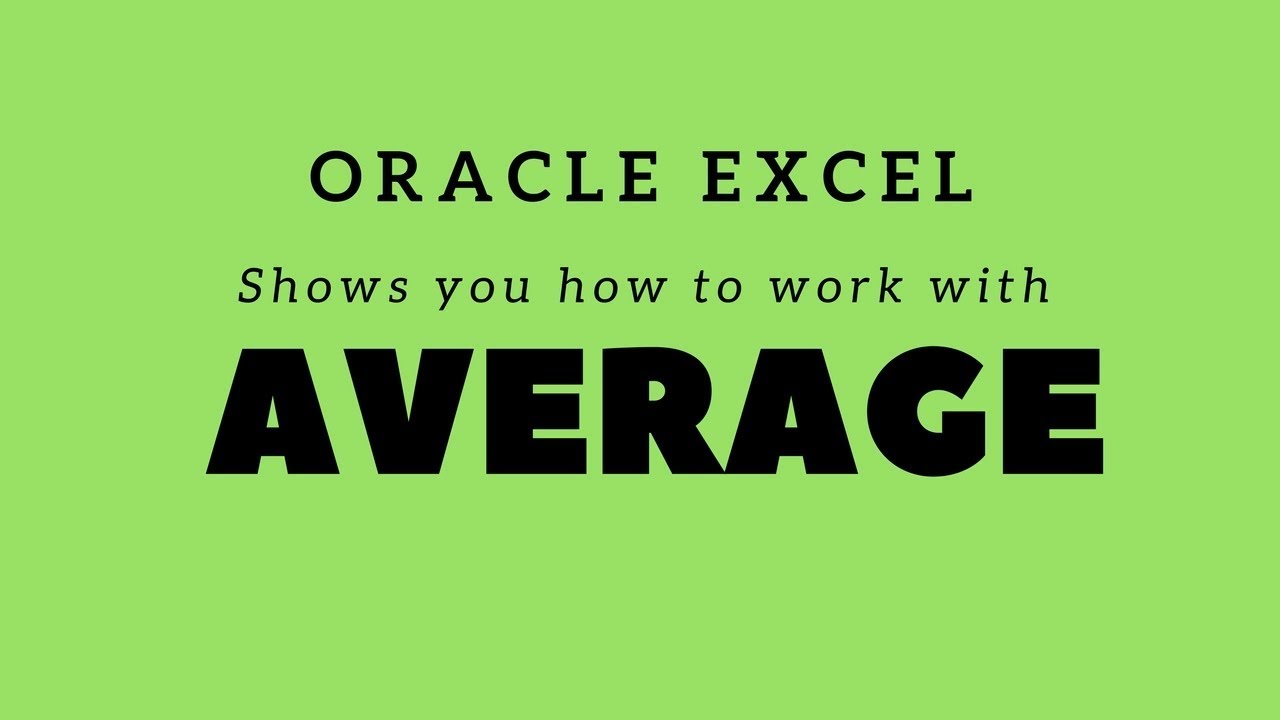 How To Find The Average In Excel YouTube how-to-find-the-average-in-excel-youtube