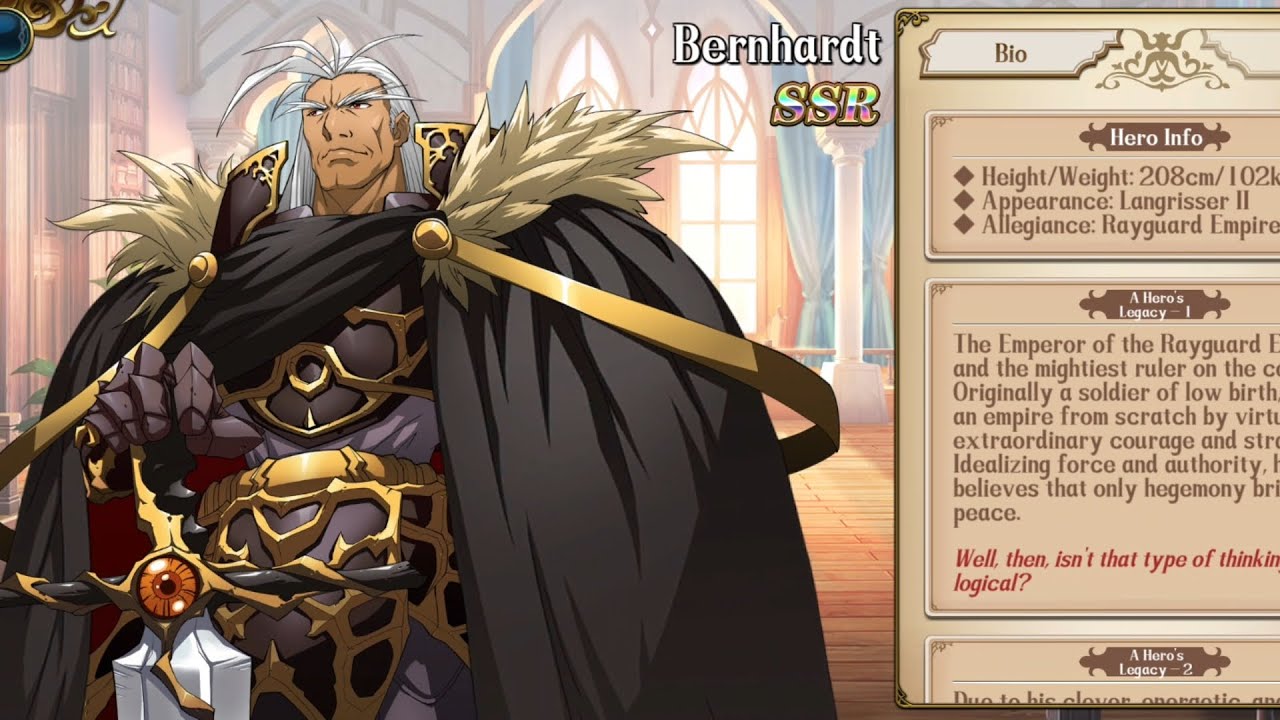 Langrisser Mobile - Complete Bond for Bernhardt - YouTube