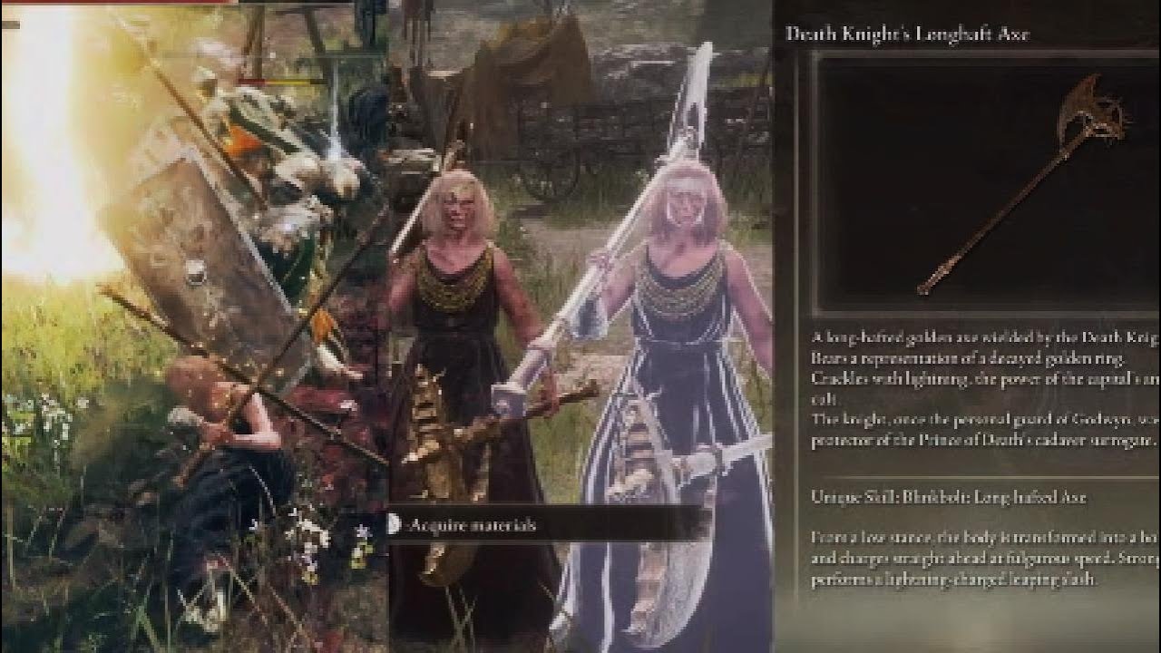 Elden Ring DLC DW Death Knight's Longhaft Axes Move Set Demonstration ...