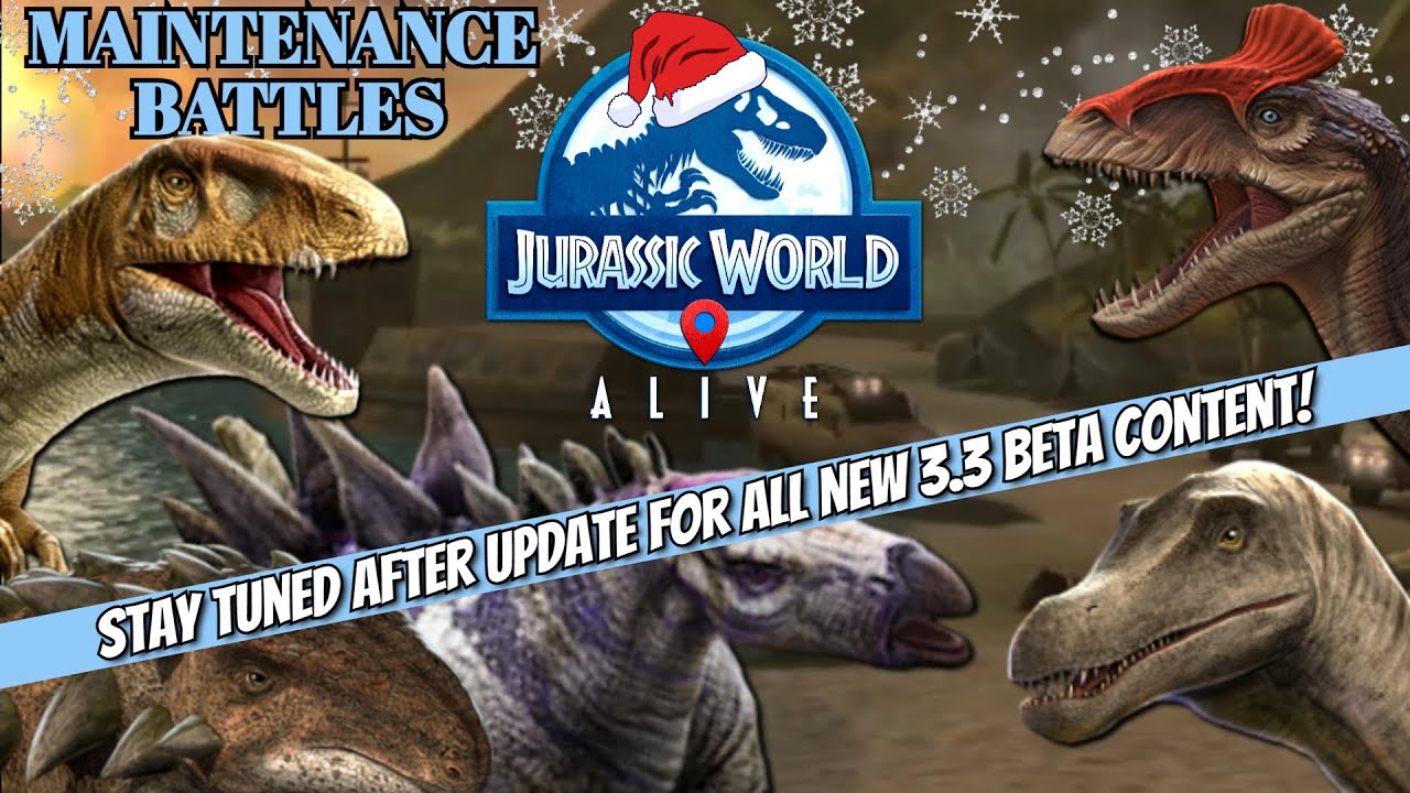 Jurassic World Alive Update 3.3 Maintenance- Beach PVP Battles - YouTube