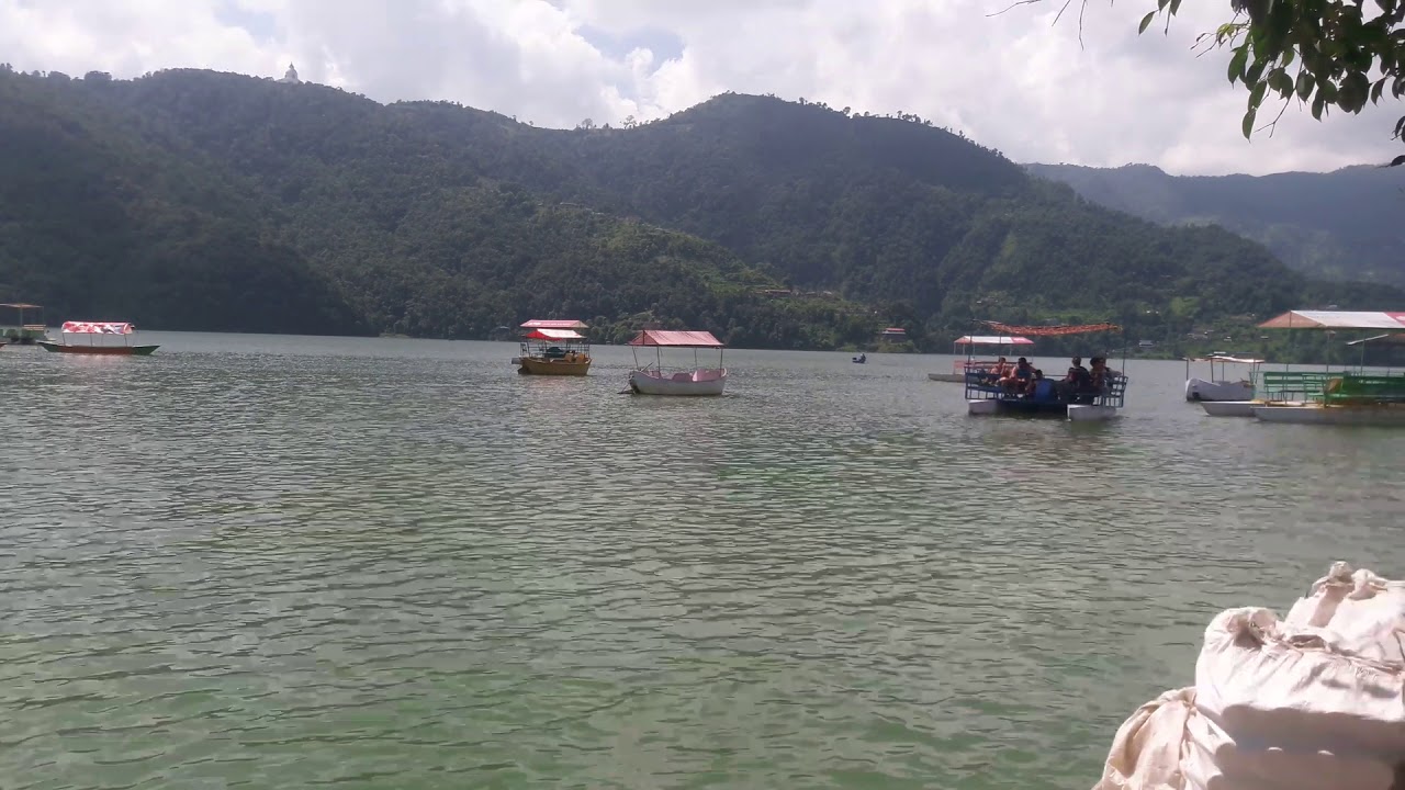 Fewa lake view with Barahi Temple at Middle - YouTube