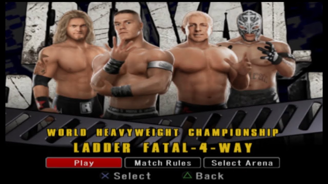 Ric Flair vs Rey Mysterio vs Edge vs John Cena | Ladder - WWE SVR 08 ...
