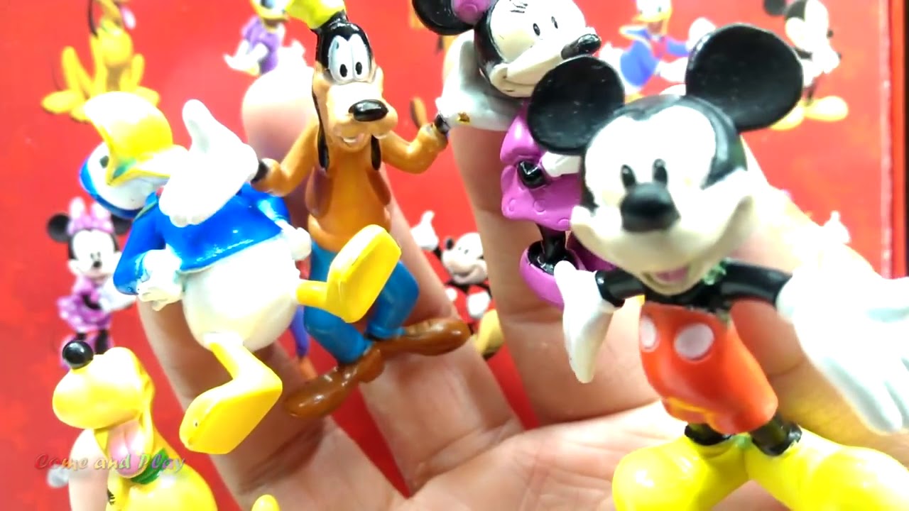 Finger Family Nursery Rhymes with Disney Charers Mickey Minnie Donald ...