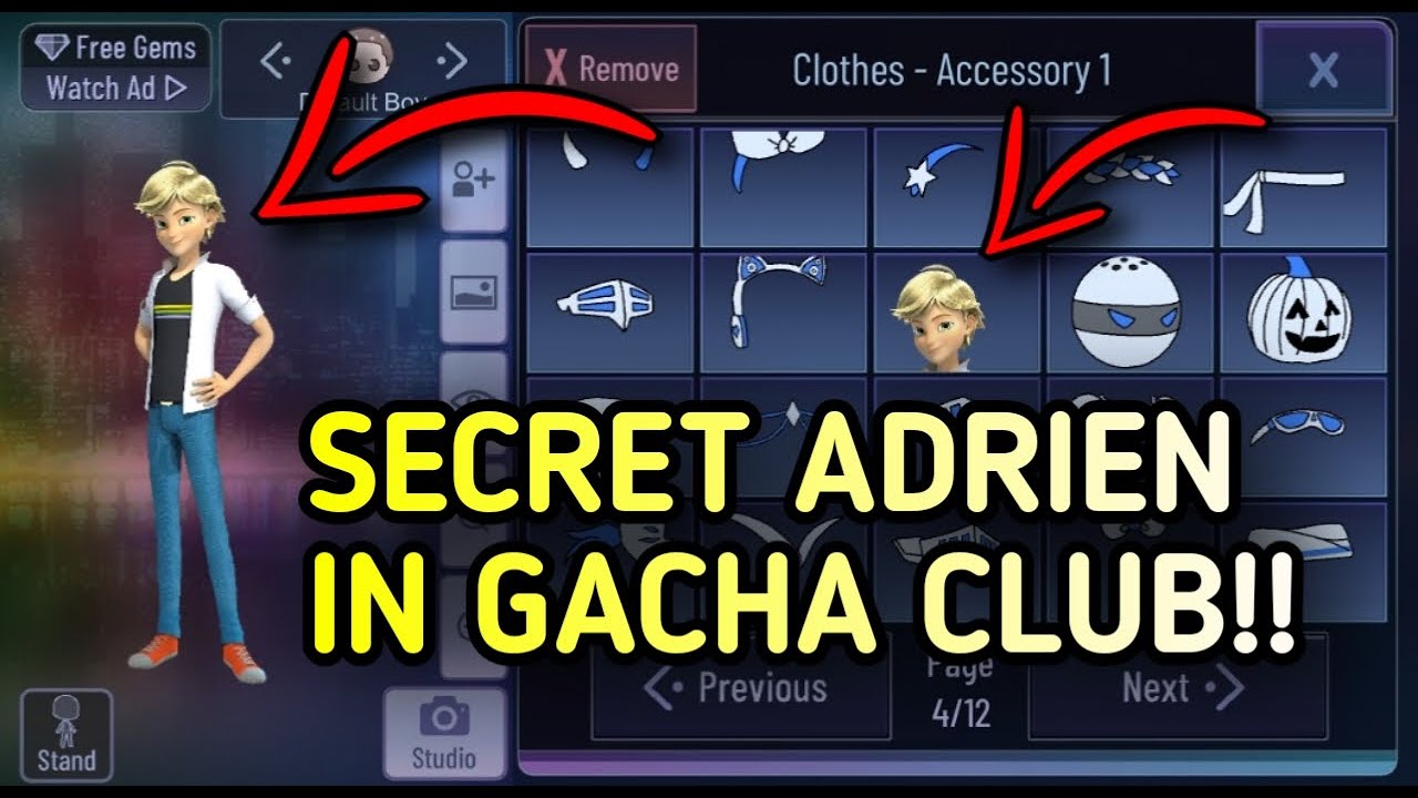 Secret adrien in gacha club | Gacha club secrets | gacha club - YouTube