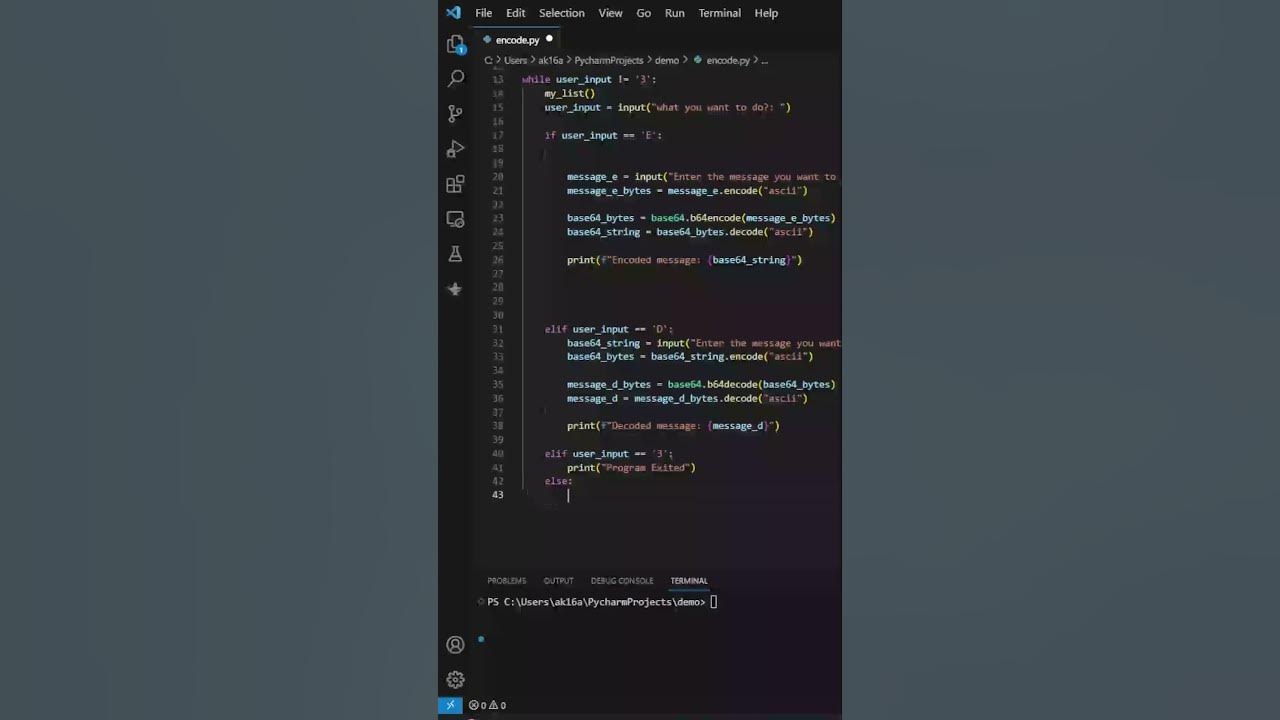 Encode And Decode Message Using Python Encryption In Python Youtube