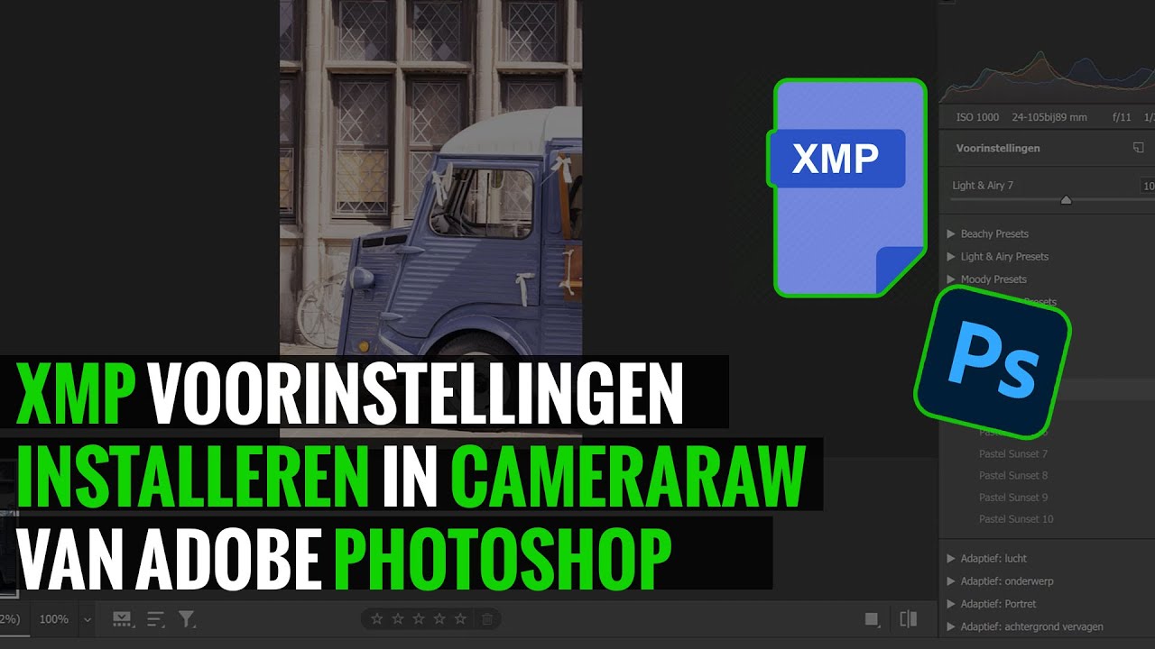 XMP presets importeren in Camera RAW van Photoshop 2024 - YouTube
