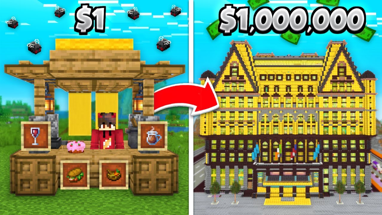 Turning $1 RESTAURANT into $1,000,000 Restaurant in MINECRAFT..! - YouTube