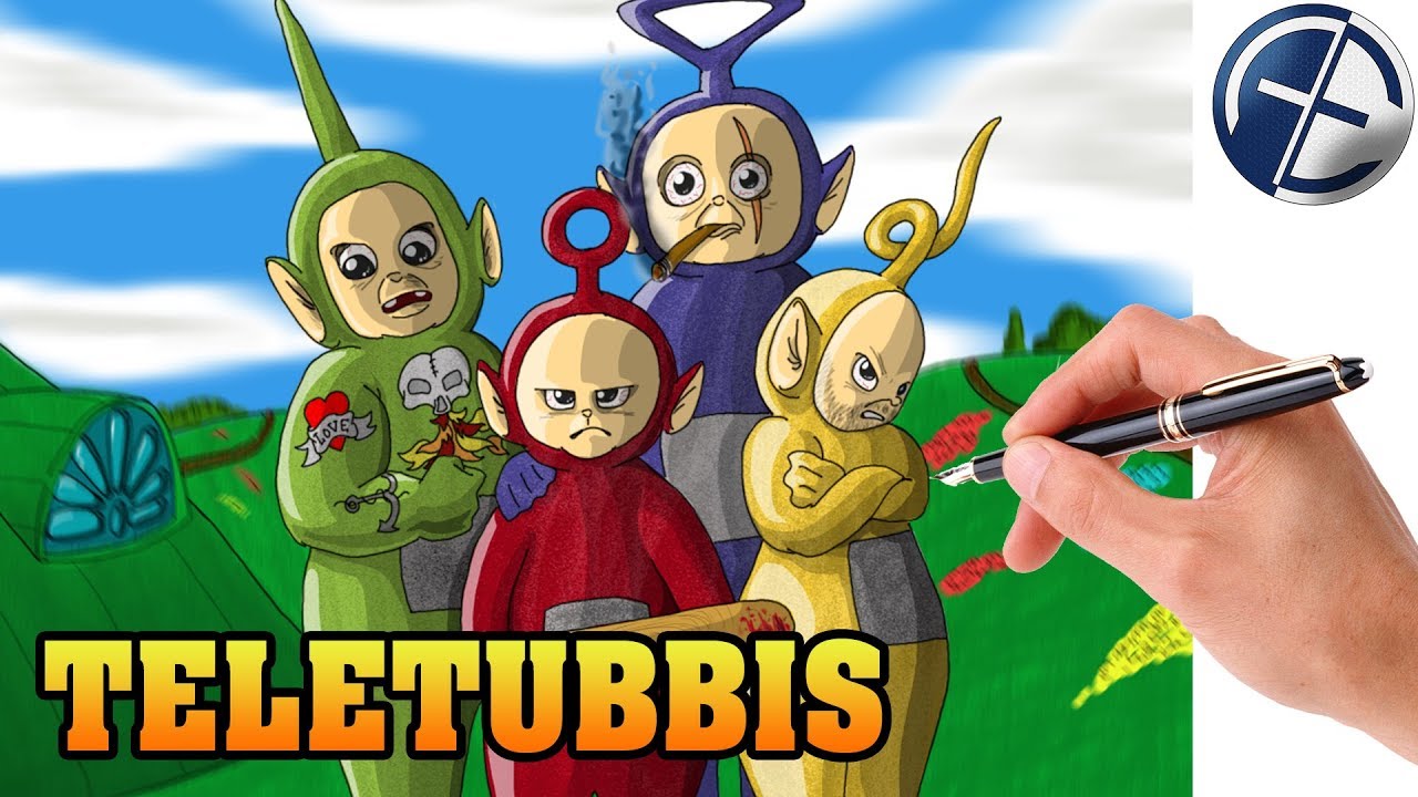 Angry Teletubbies drawing [Wacom Cintiq 13HD-Speed Painting] - YouTube