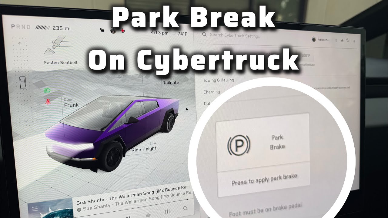 How to Use the Parking Brake on the Tesla Cybertruck | Step-by-Step ...