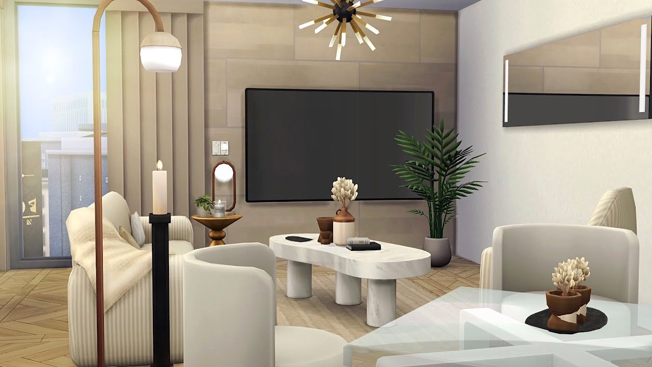 Contemporary Apartment • The Sims 4 • No CC | Speed Build - YouTube