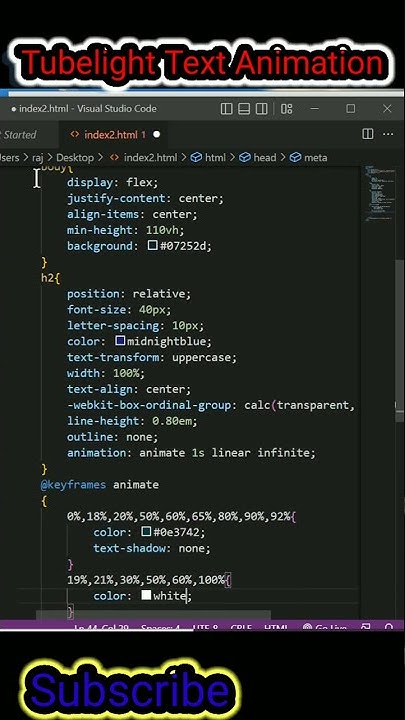CSS Glowing Tubelight Text Animation Effects | CSS Glowing Effects #shorts #short - YouTube