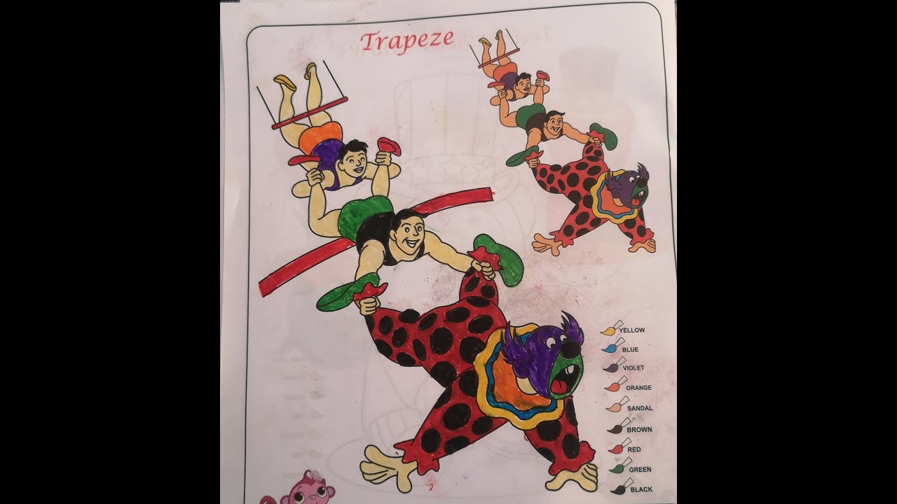 Drawing for kids/Trapeze/colouring with crayons - YouTube