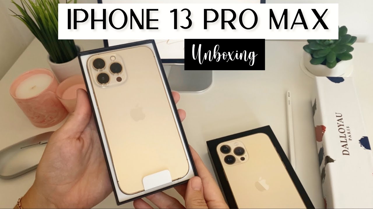 UnBoxing IPhone 13 Pro Max Gold / Or + Accessoires et Comparatif 📲 ...