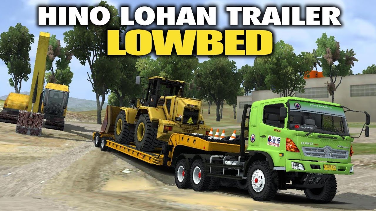 RILIS ⁉️ HINO LOHAN TRAILER LOWBED PT HMS ANGKUT EXCAVATOR||FREE LIVERY ...