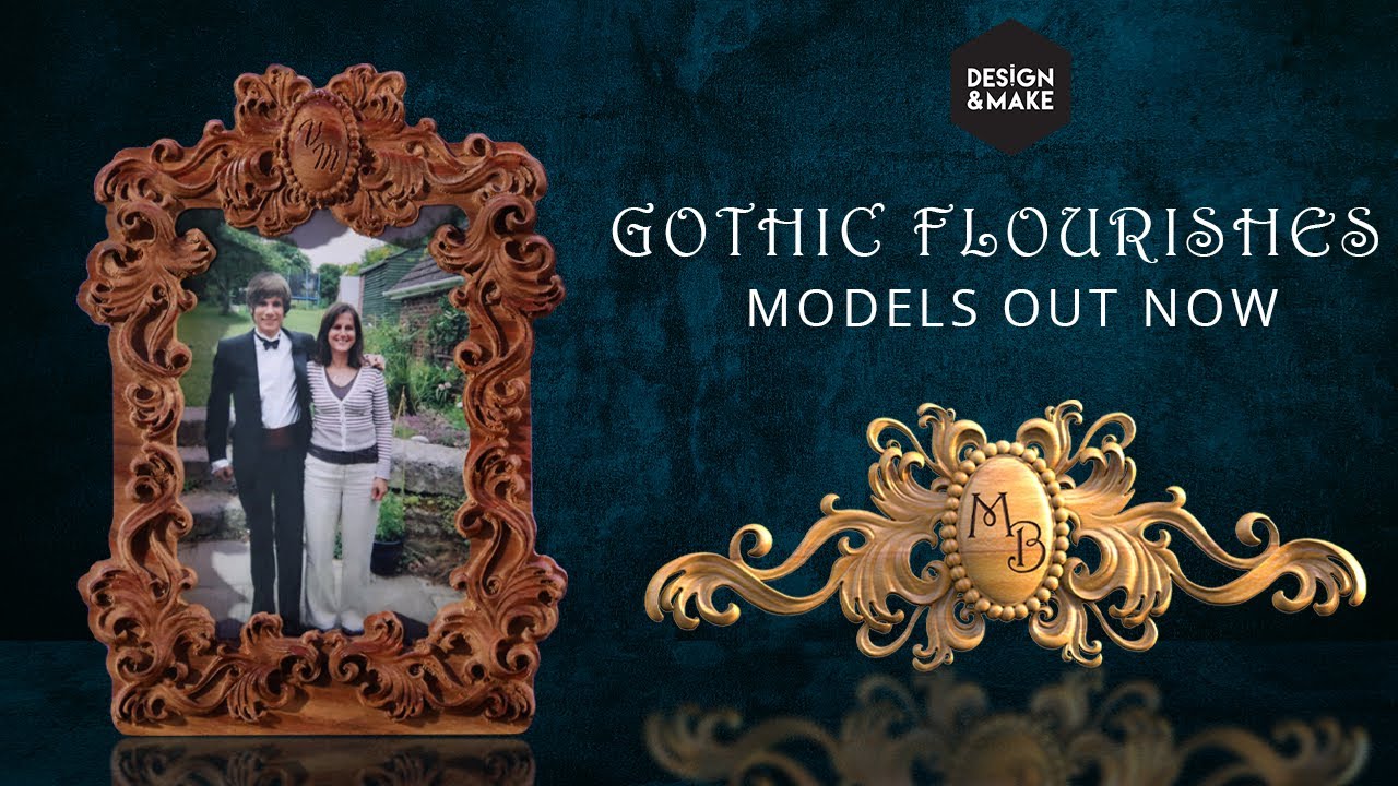 Creating Gothic Flourish Picture Frame | Getting You Started | CNC Clipart Model Project - YouTube