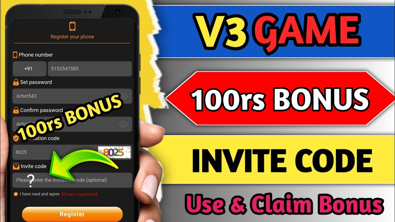 V3 Game Me Invite Code Kaise Dale | How To Add Invite Code In V3 Game ...
