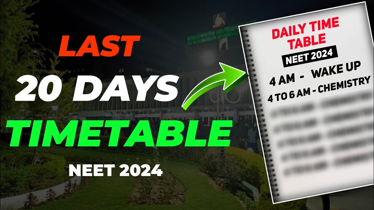 Ultimate Timetable for NEET 2024 | 16Hrs+ Self Study Schedule | Anand ...