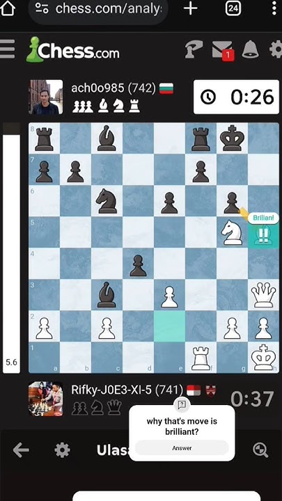 ctk brilliant move 10 #chess #chessgame #chesscom #brilliant #brilliantmove #witty_alien - YouTube