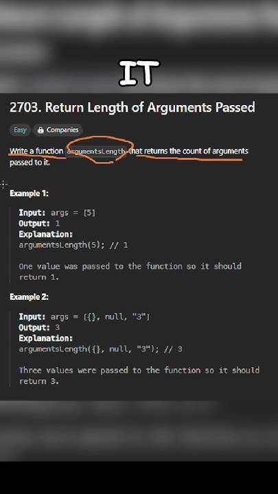 This Is The Easiest LeetCode Problem | Return Length of Arguments Passed | LeetCode 2703 - YouTube