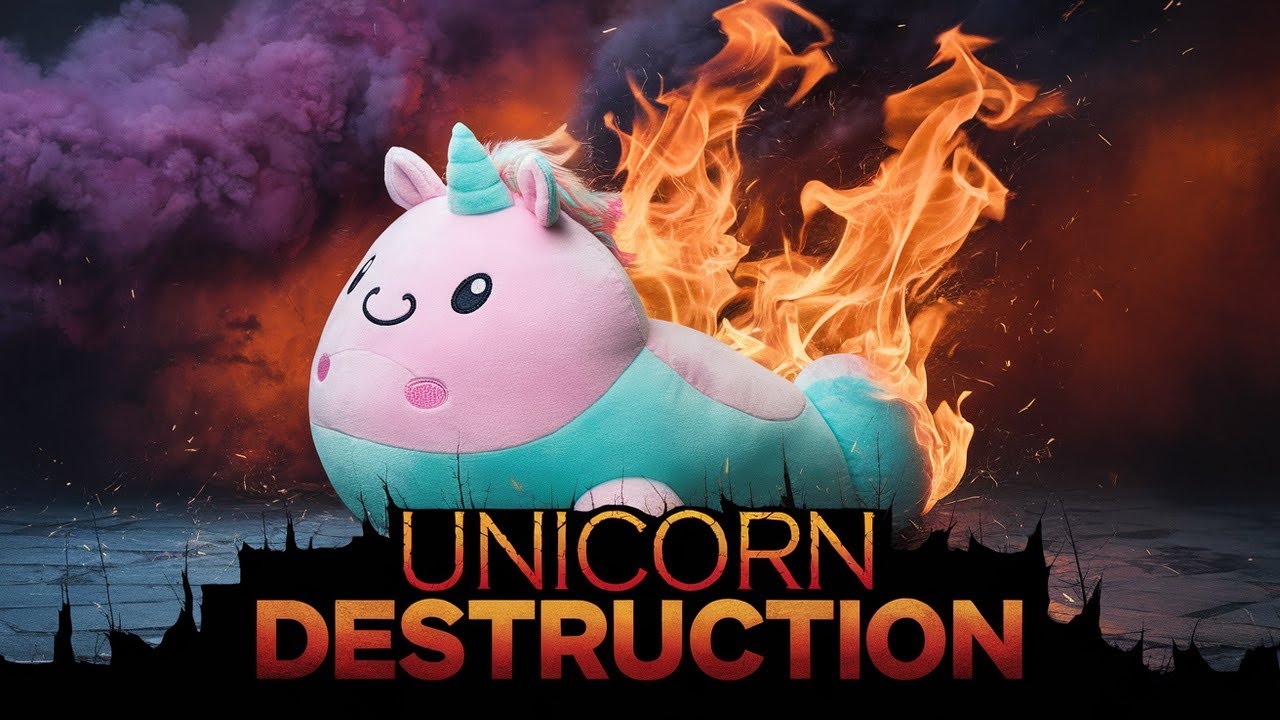 Setting a Big Unicorn Squishmallow on FIRE 🔥 - YouTube