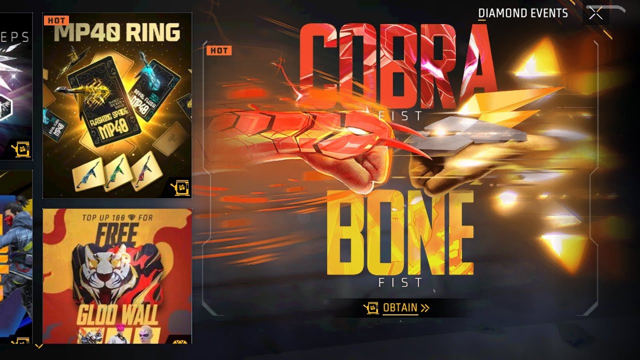 free fire new event | Cobra&Bone fist new skin | ff new update | ff new ...