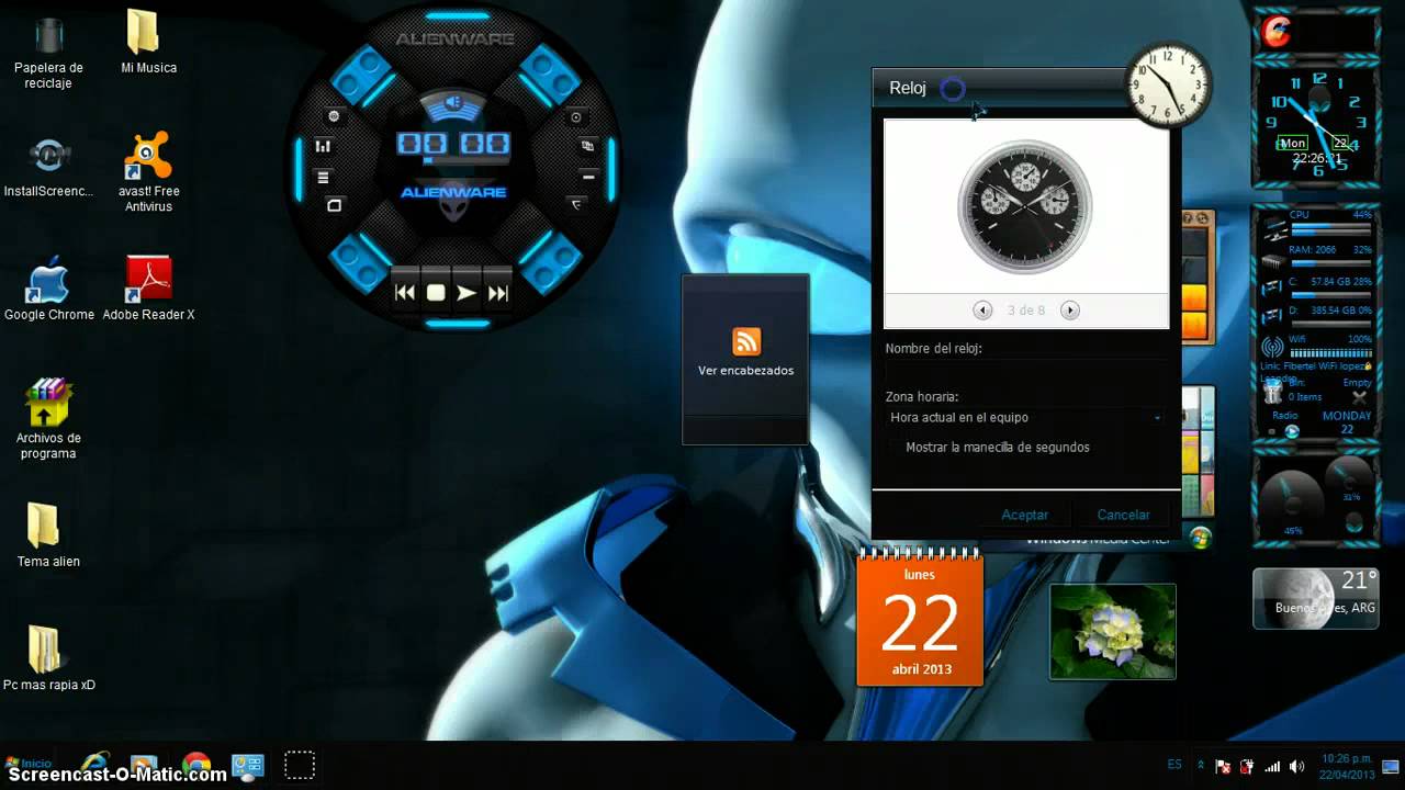 Como poner el reloj a tu Pc - YouTube