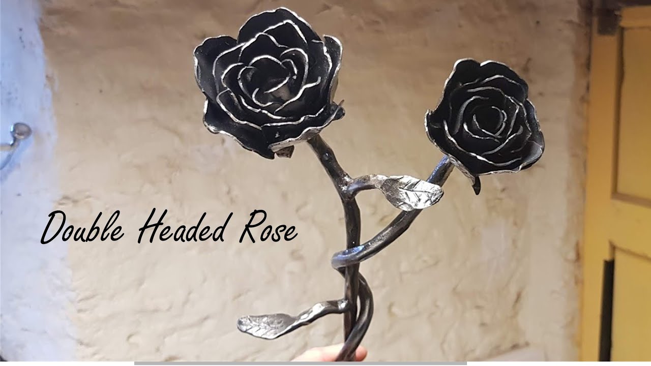 Hand forging a unique double headed rose. - YouTube